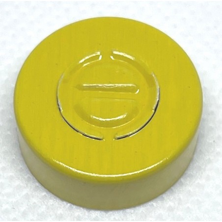 Yellow 20mm Center Tear Vial Seals, Aluminum,Pack of 100