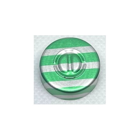 Green Stripe 20mm Center Tear Vial Seals, Aluminum,Pack of 100